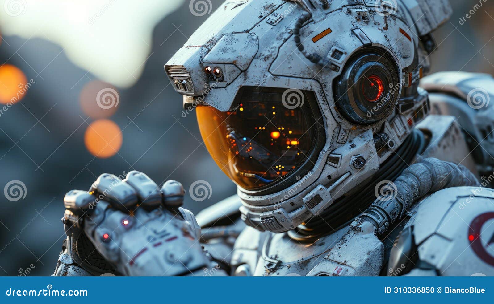 The Side View of the Single Humanoid Robot that Has Been Explored Land ...