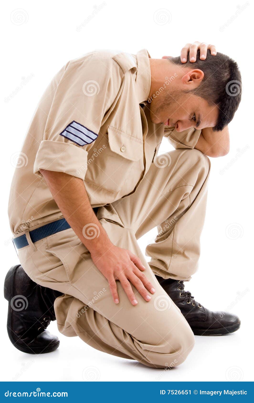 Young Soldier Or Sniper Aiming With A Rifle Royalty-Free Stock ...