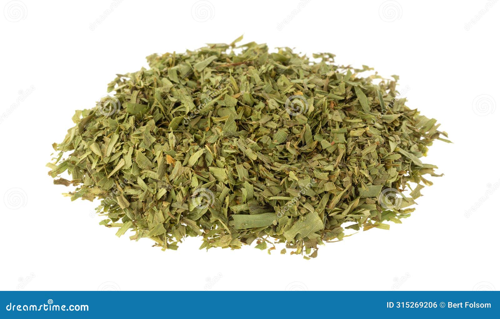 Side View of a Small Portion of Cut Tarragon Isolated on a White ...