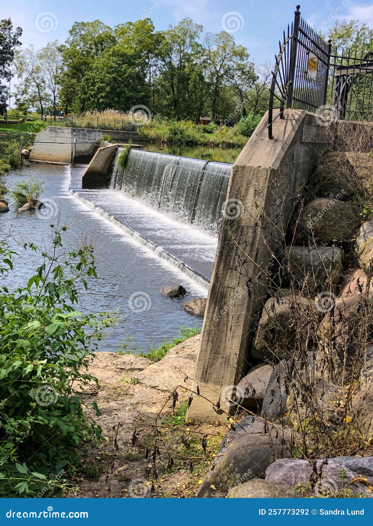 Side View of Small Waterfall in Wisconsin Stock Photo - Image of ...