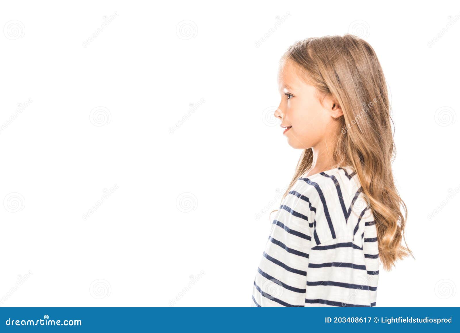 Side View of Smiling Kid Isolated Stock Image - Image of adorable ...