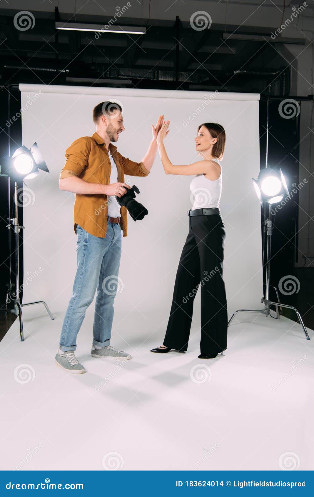 Side View of Smiling Model High Stock Photo - Image of stylish, model ...