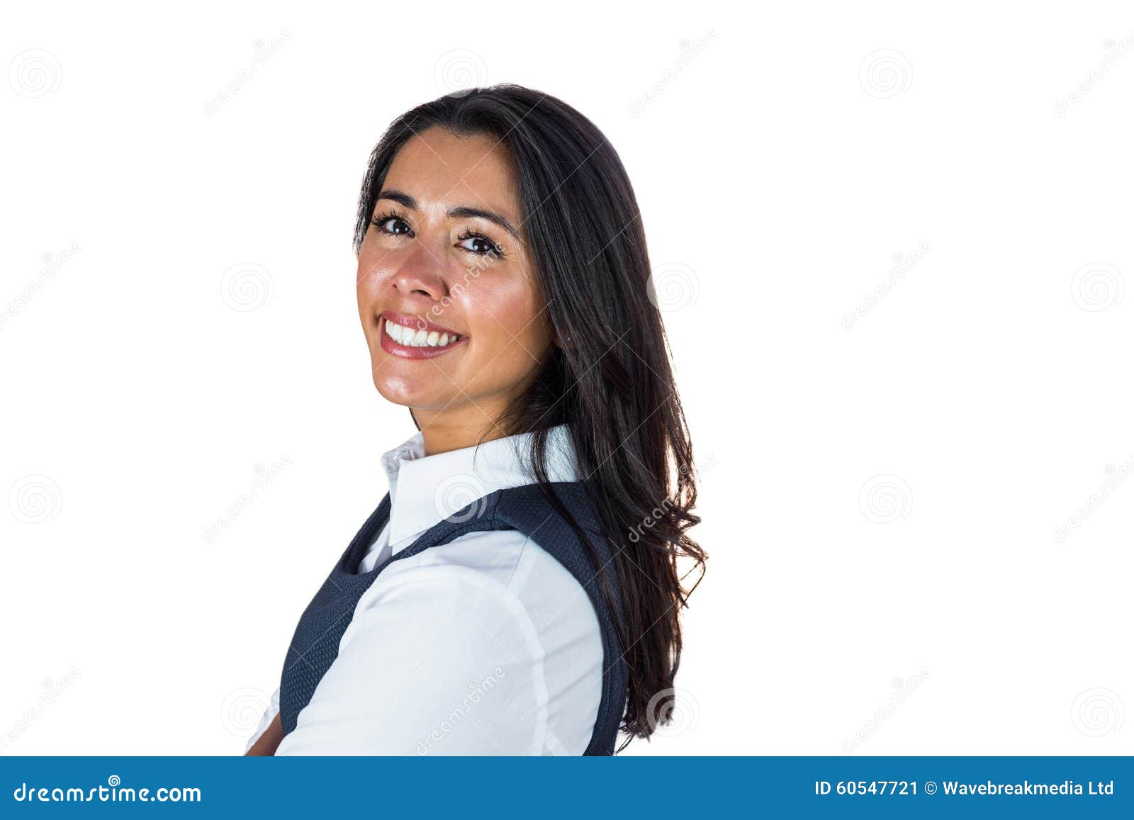 Side View of a Smiling Woman Stock Image - Image of person, empty: 60547721