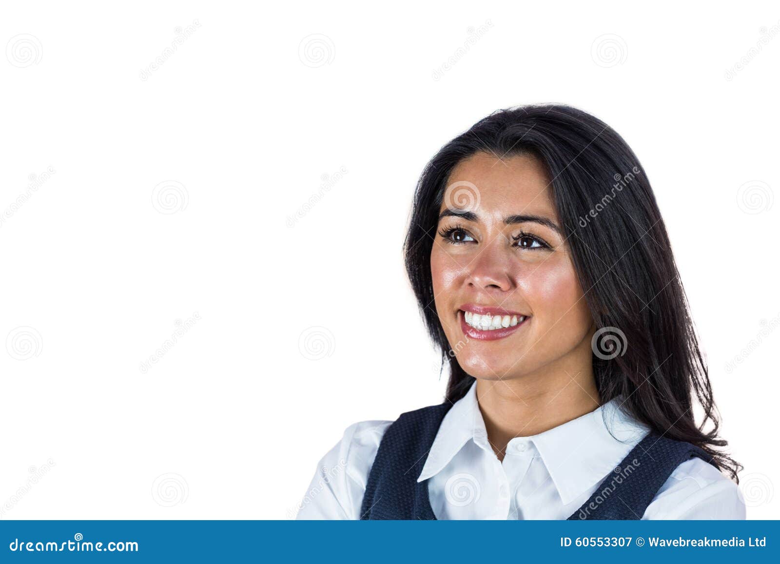 Side View of a Smiling Woman Stock Image - Image of cheerful, head ...