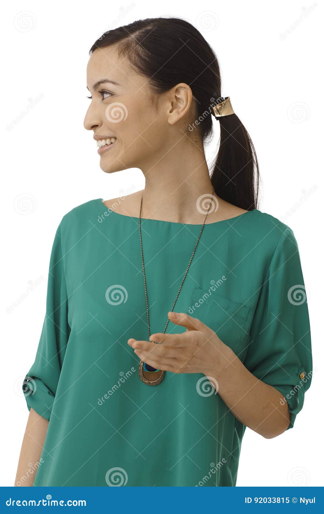 Side view of smiling woman stock image. Image of clothing - 92033815