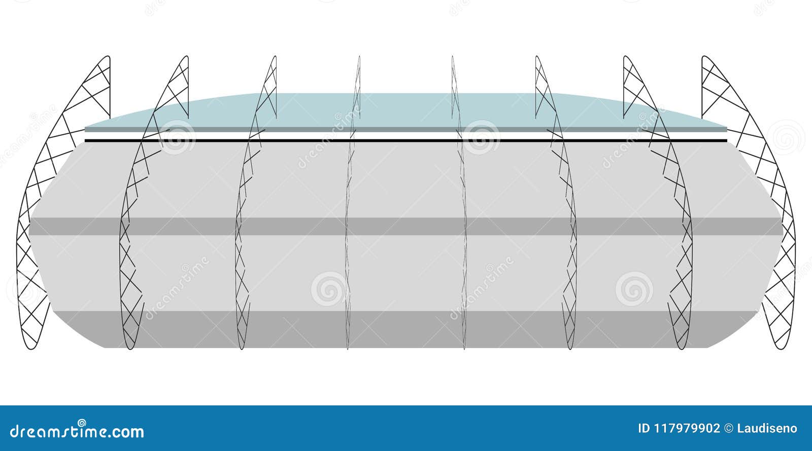 Side View of a Soccer Stadium Stock Vector - Illustration of field ...