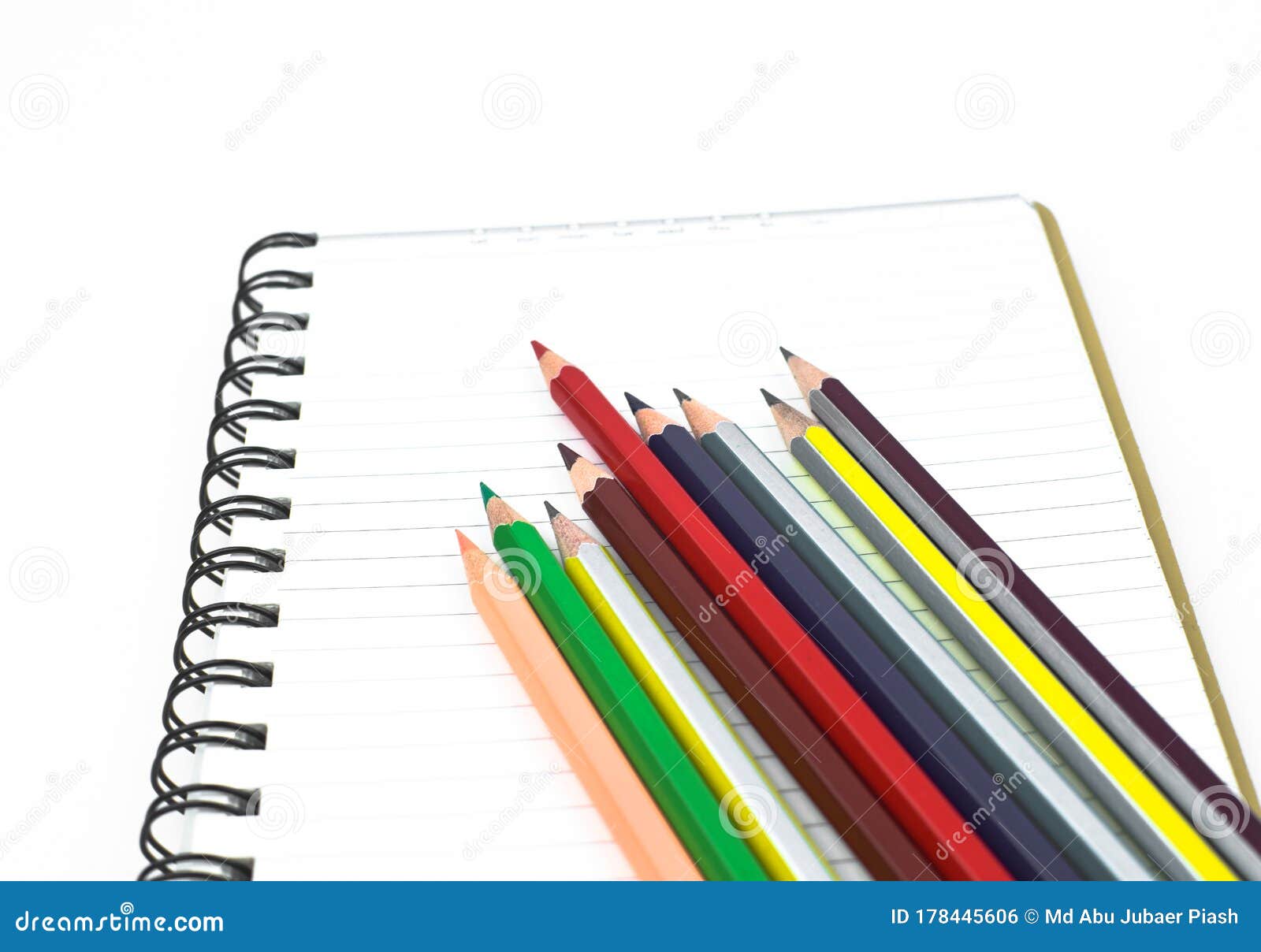 Side View of Some Various Colored Pencil Crayons Scattered on Top of an ...