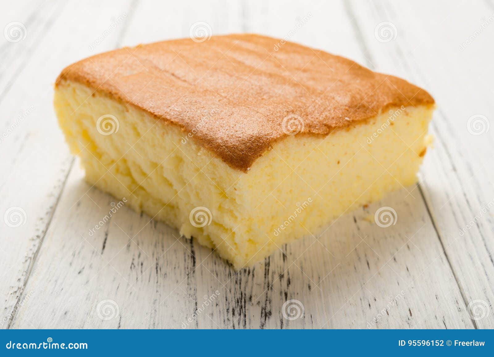 Side View Sponge Cake on White Wood Stock Photo - Image of sugar ...