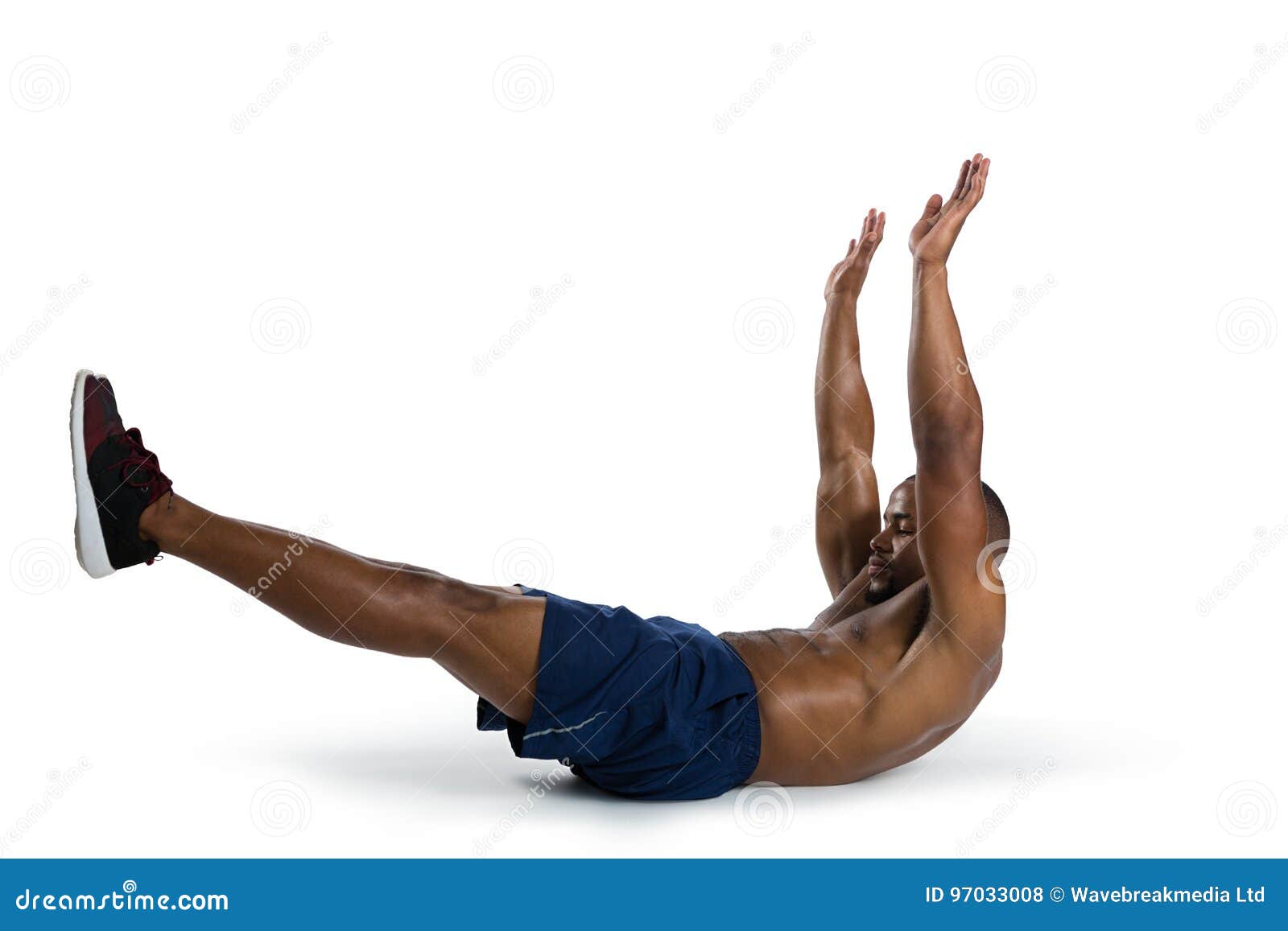 Side View of Sportsman Exercising Stock Photo - Image of exercise, full ...