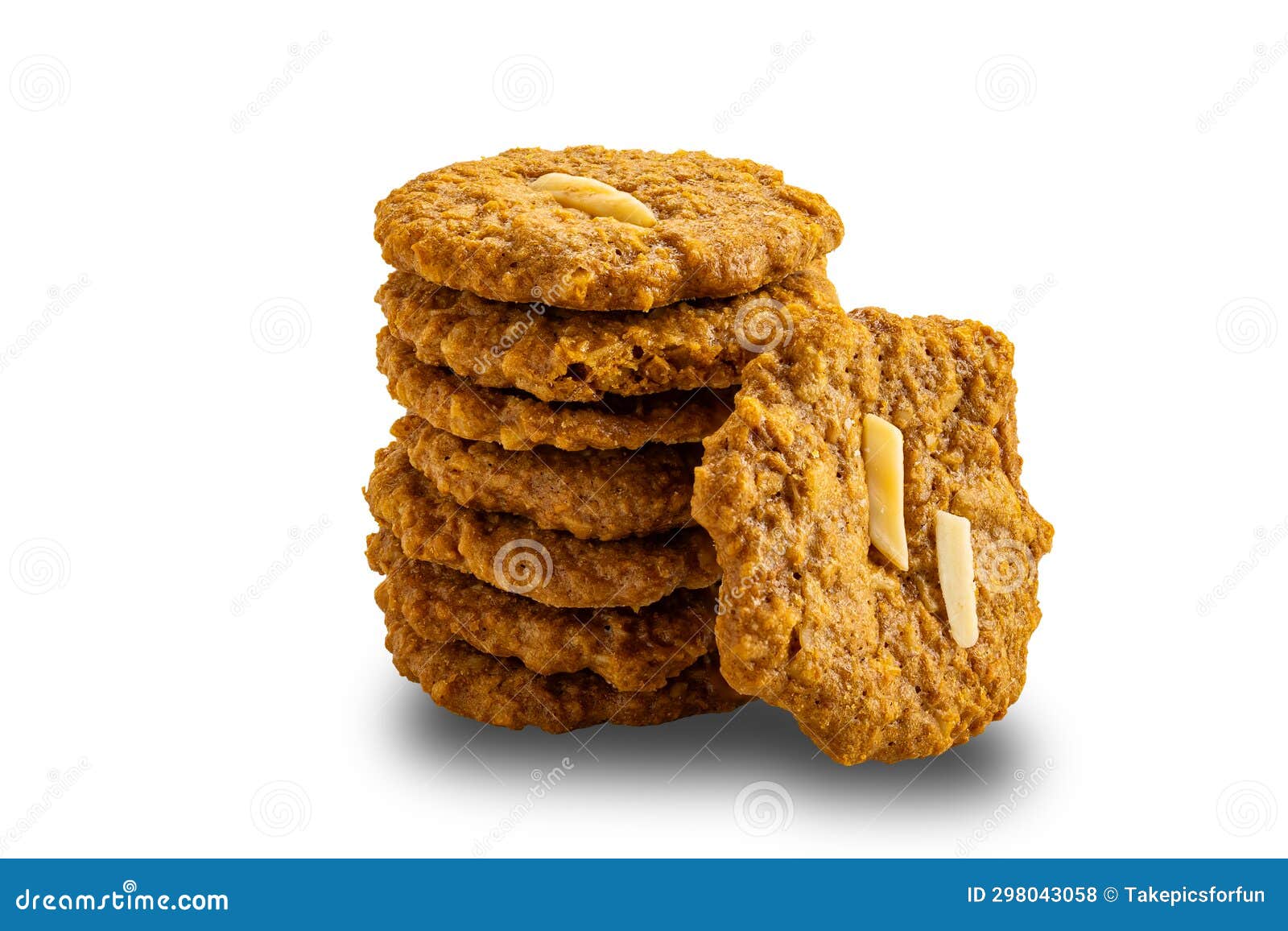 Side View Stack of Delicious Homemade Crispy Coconut Cookies Stock ...