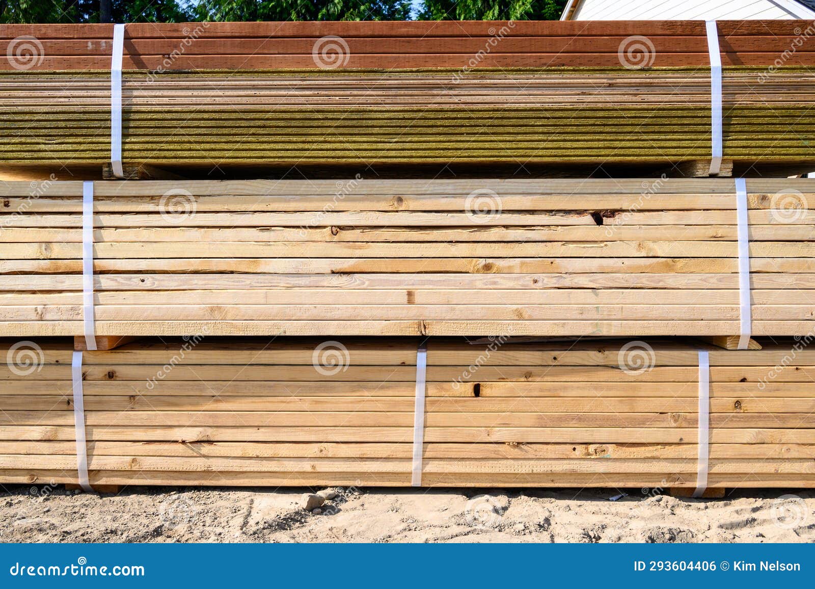 Side View of a Stack of Lumber, Materials for Building a New House ...