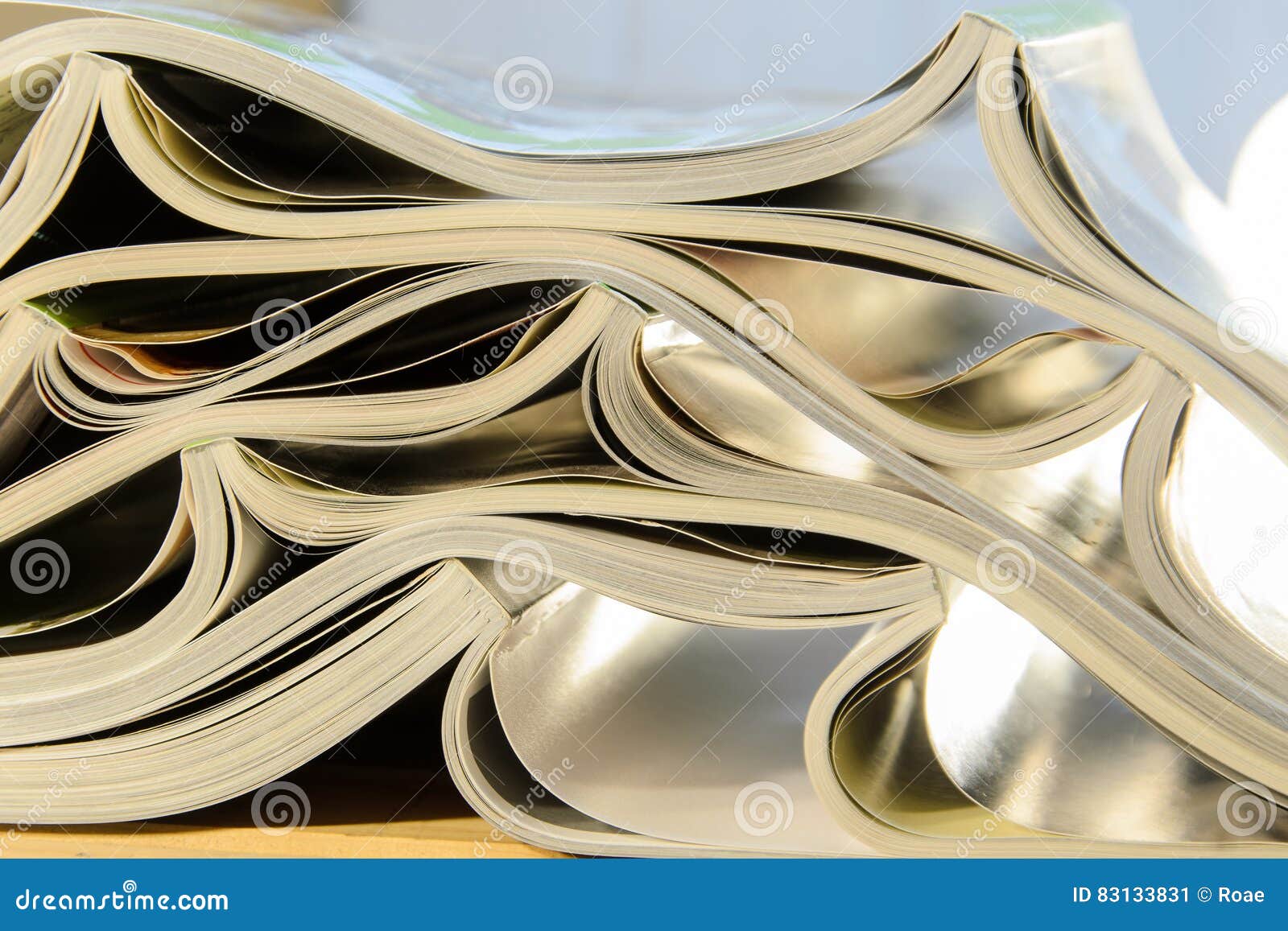 Side View of a Stack of Magazines Stock Image - Image of news ...