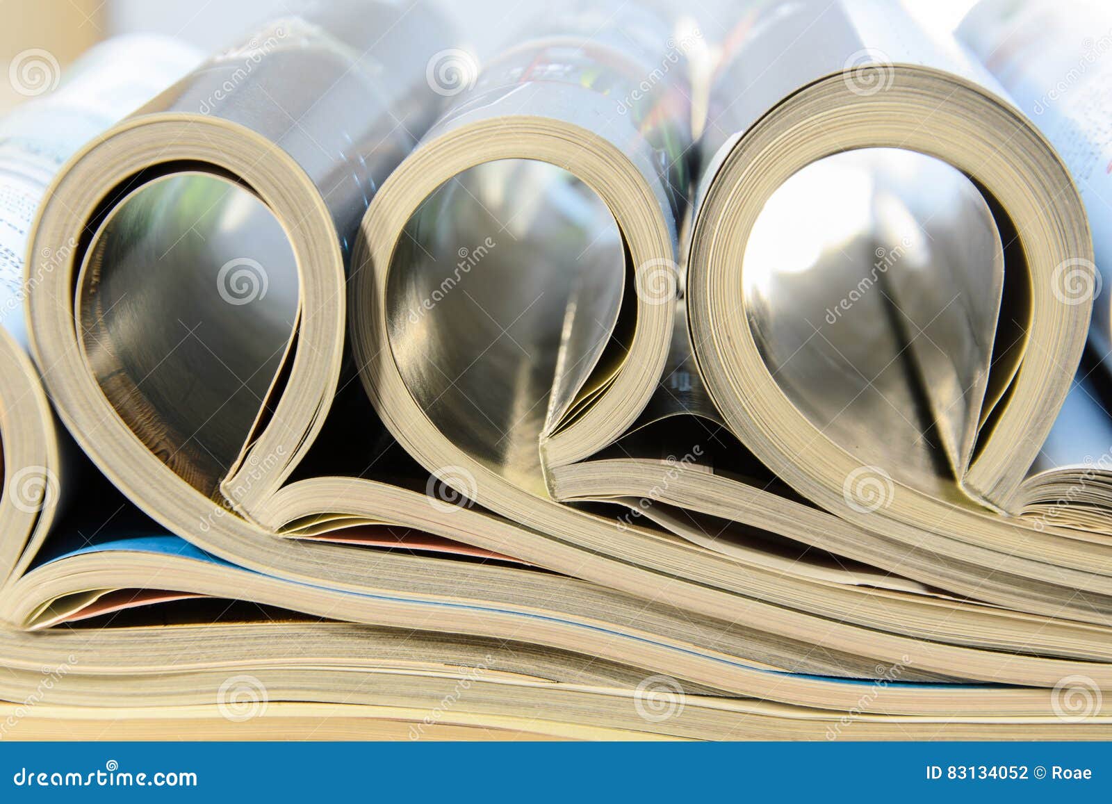 Side View of a Stack of Magazines Stock Photo - Image of information ...