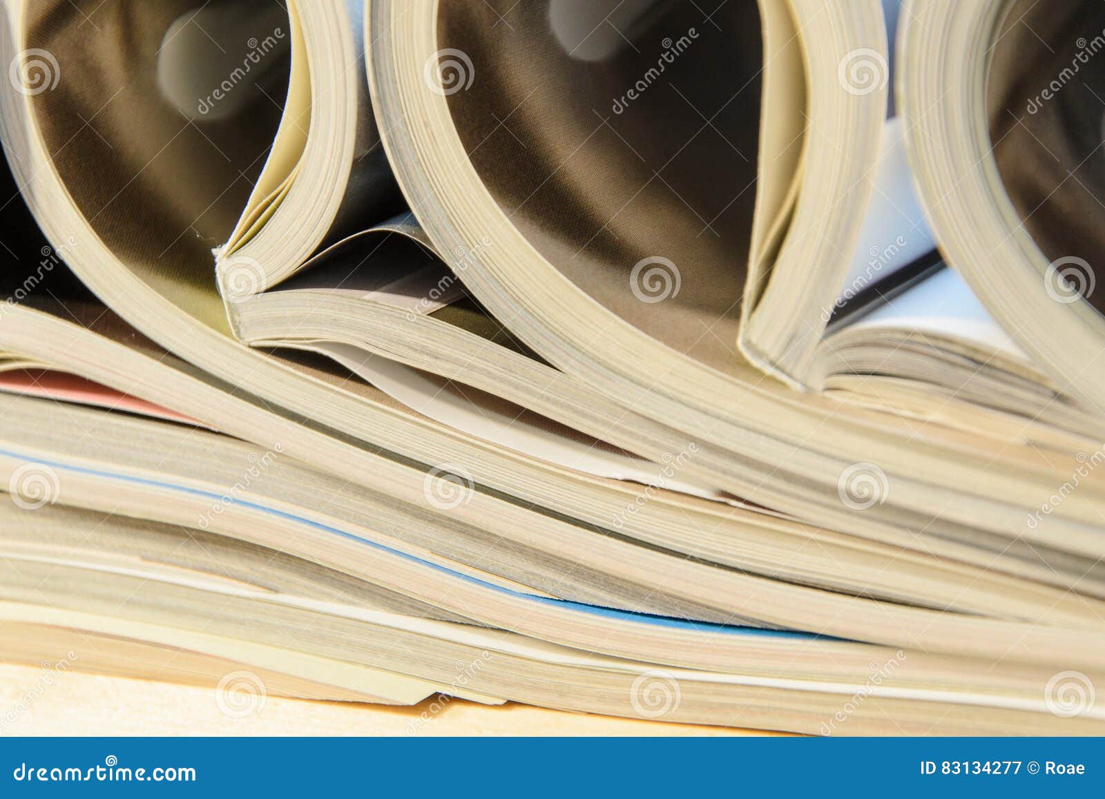 Side View of a Stack of Magazines Stock Image - Image of paper, closeup ...