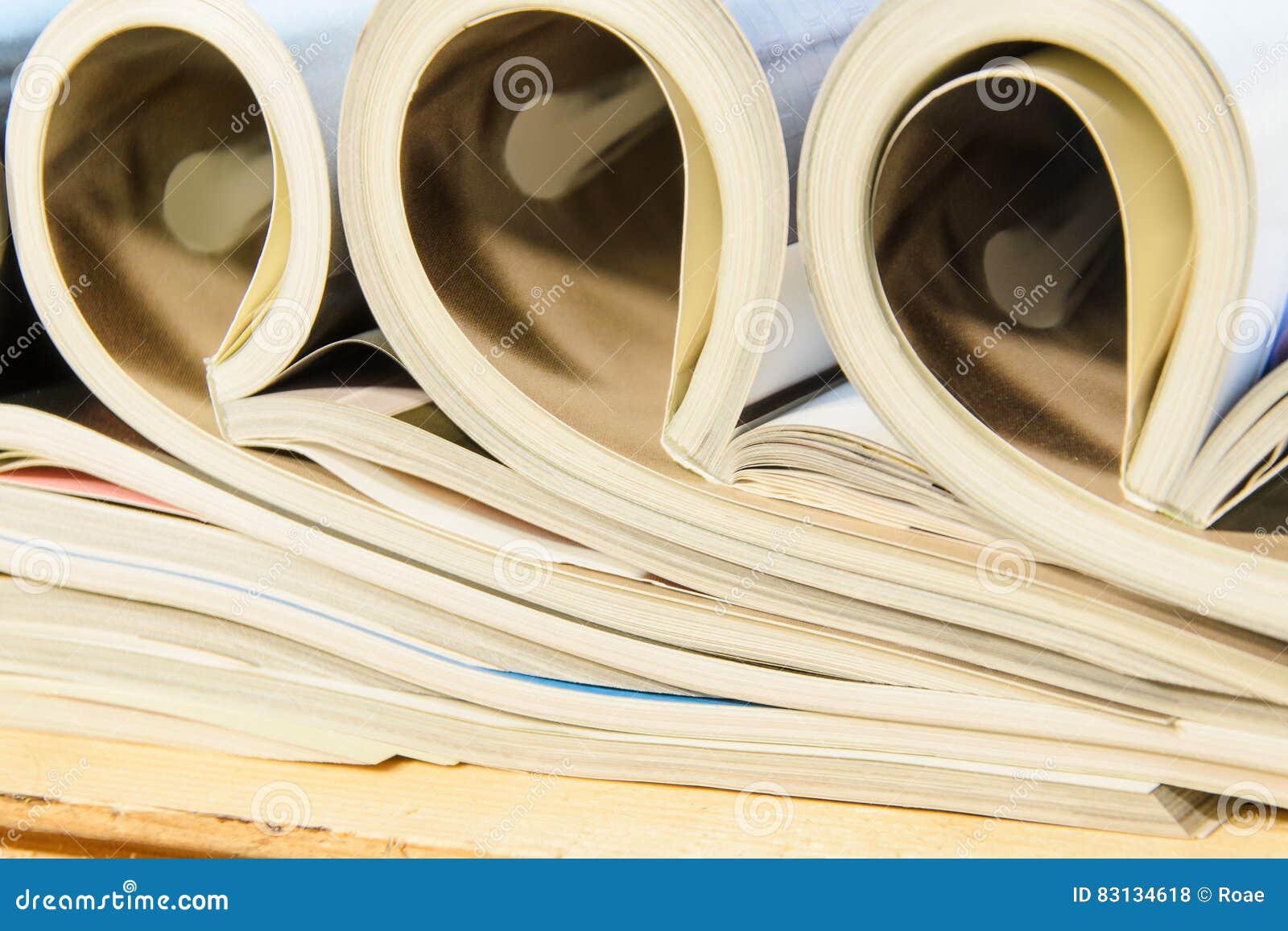 Side View of a Stack of Magazines Stock Photo - Image of catalog ...