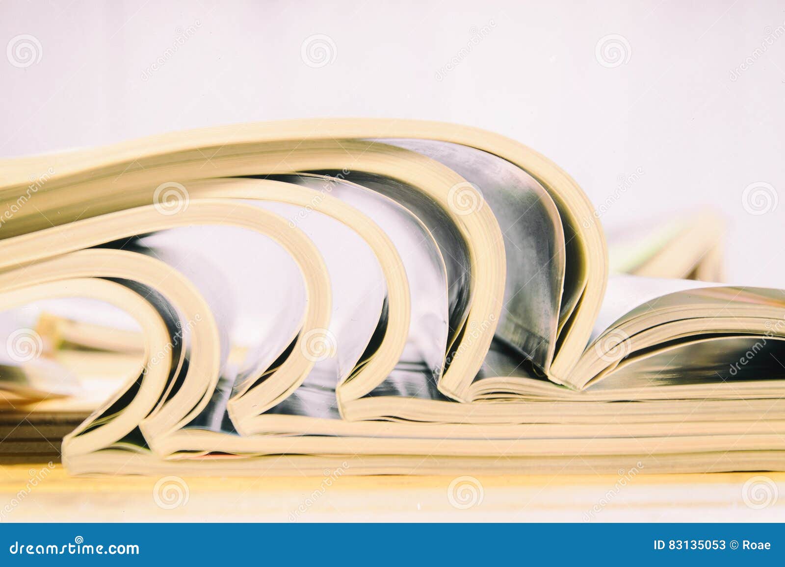 Side View of a Stack of Magazines Stock Image - Image of print, leisure ...