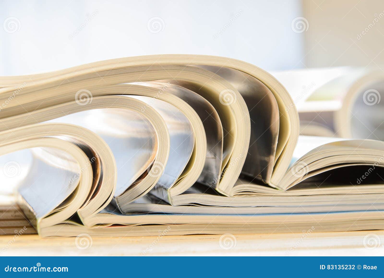 Side View of a Stack of Magazines Stock Photo - Image of information ...