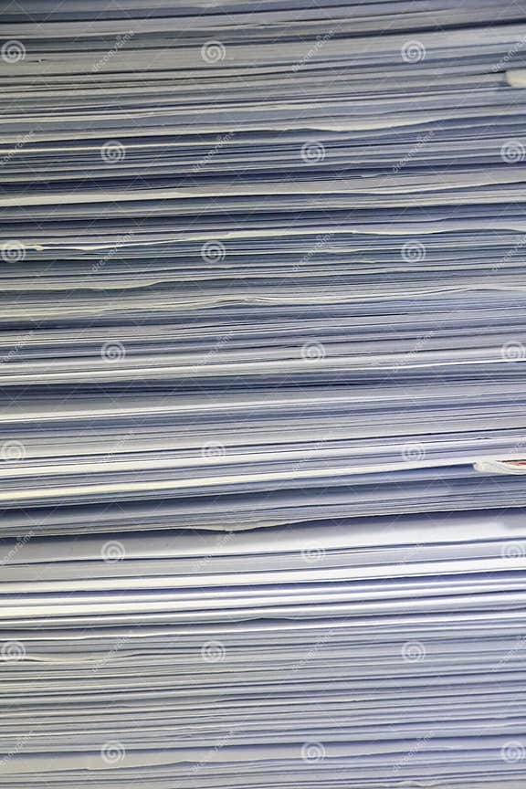 Side View of Stack of Office Paper Stock Image - Image of label ...
