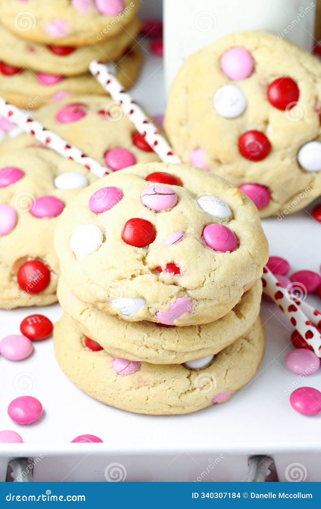 Stack of Sugar Cookies with Colorful Candy Topping Stock Photo - Image ...