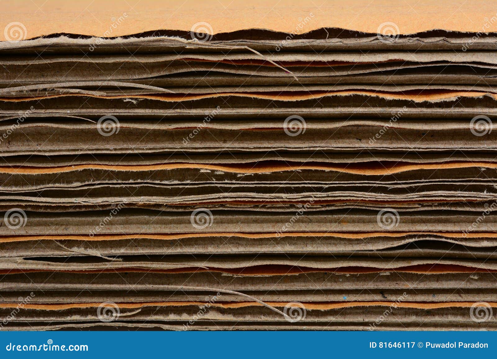 Side View of a Stacked Cardboard Stock Image - Image of cardboard ...