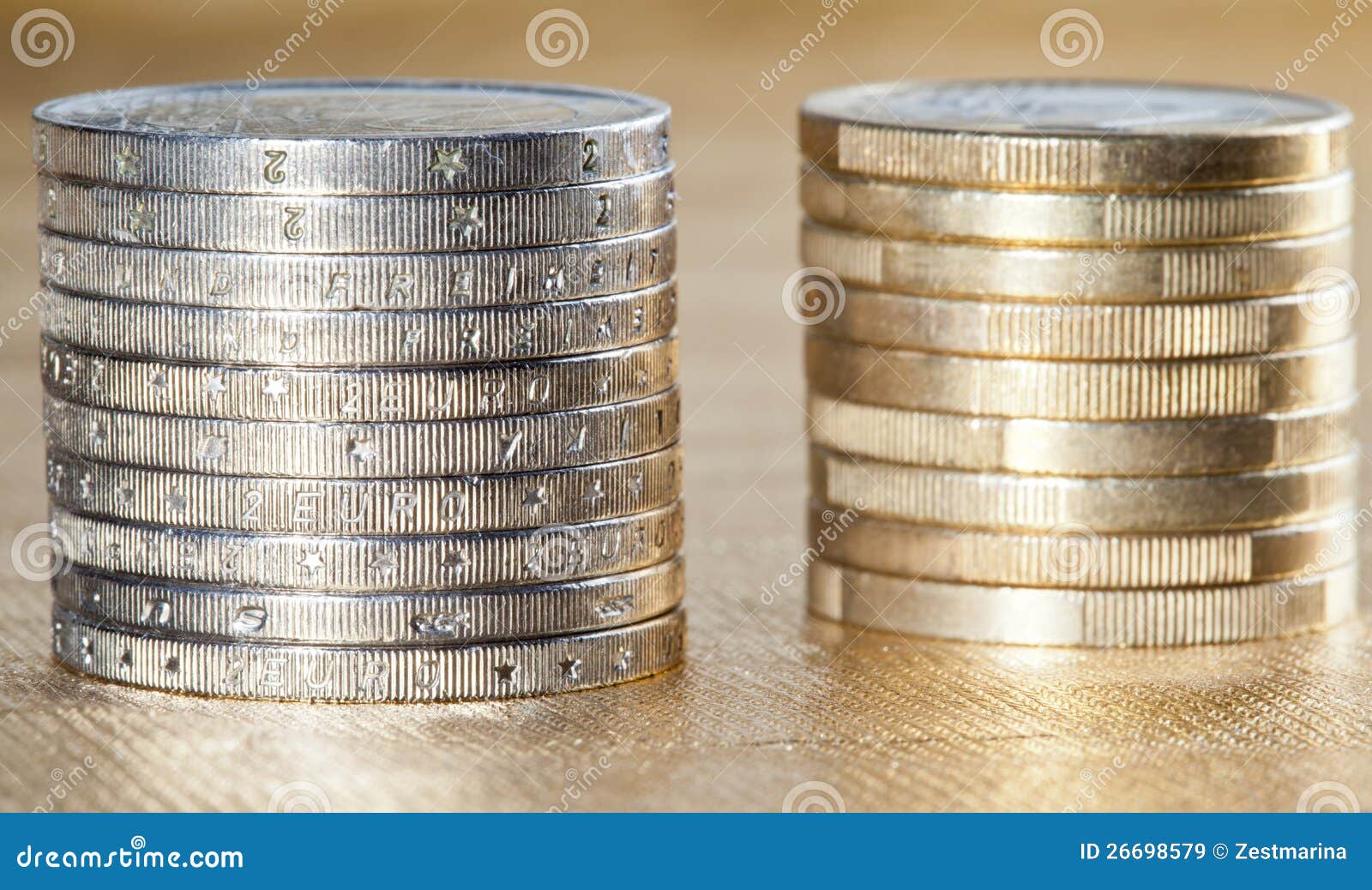Side view of stacked coins stock image. Image of copper - 26698579
