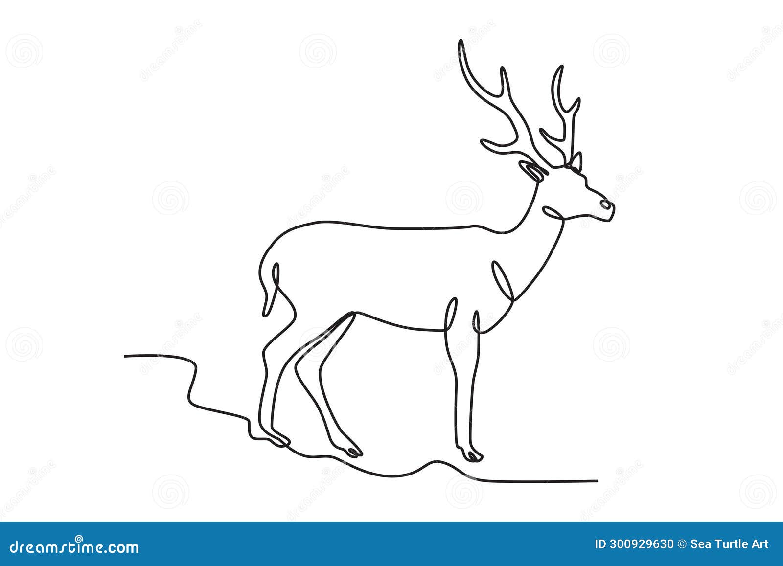Side view of a stag stock vector. Illustration of wildlife - 300929630
