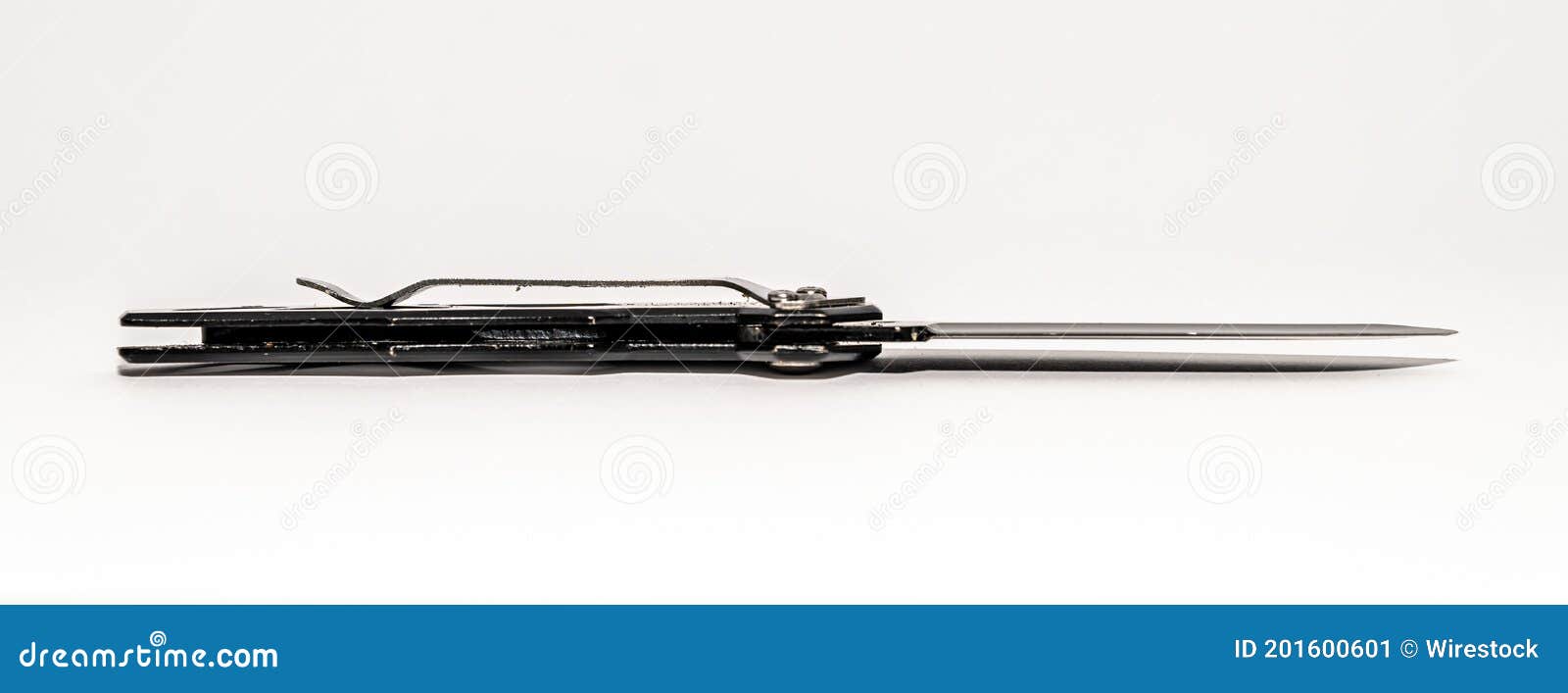 Side View of a Stainless Steel Pocketknife Isolated on a White ...