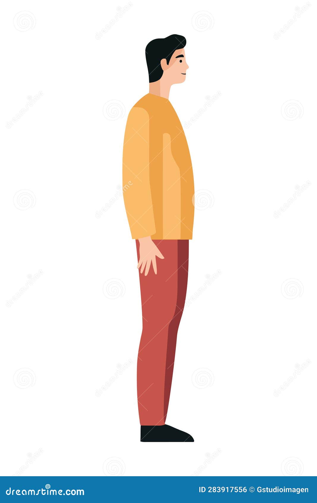 Side view of standing man stock vector. Illustration of stand - 283917556