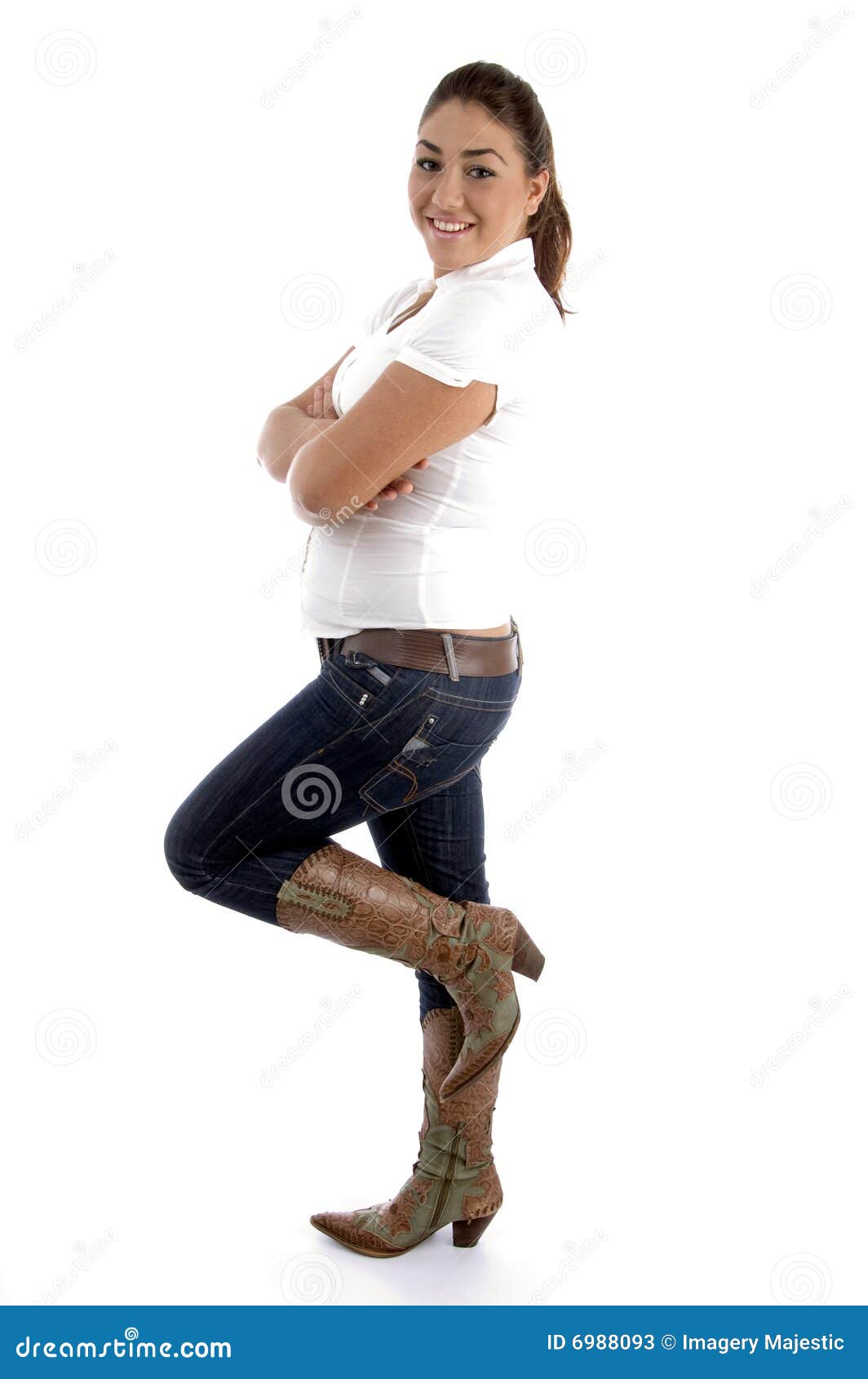 Side View of Standing Woman Stock Image - Image of charming, concept ...