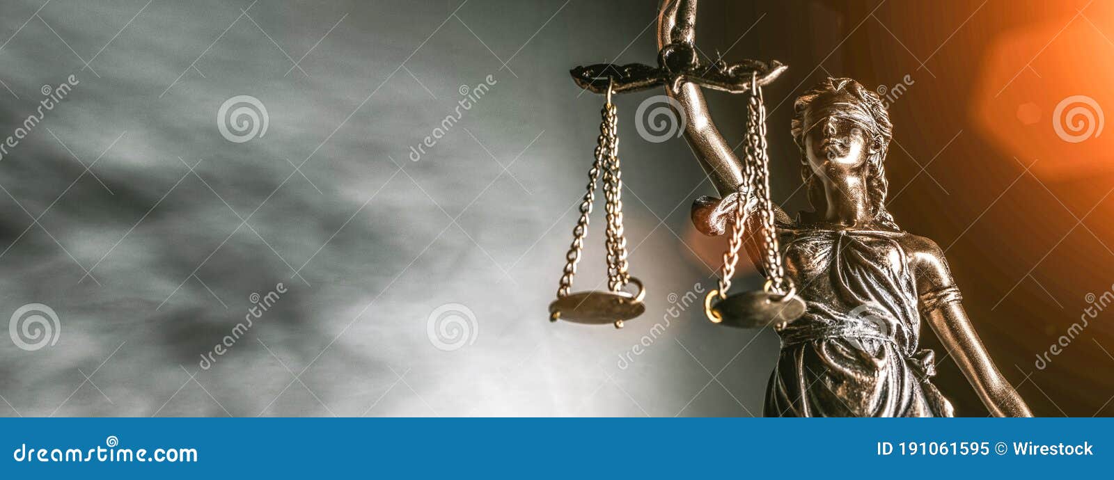 Side View of the Statue of Lady Justice with Copy Space for Text Stock ...