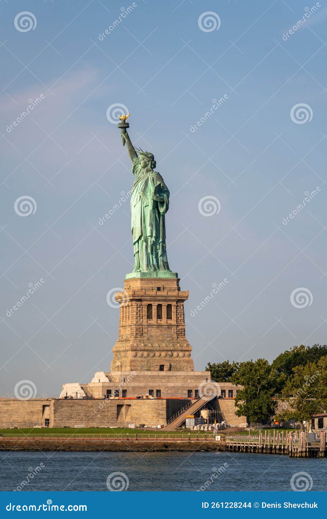 Side View of the Statue of Liberty on the Island Stock Photo - Image of ...
