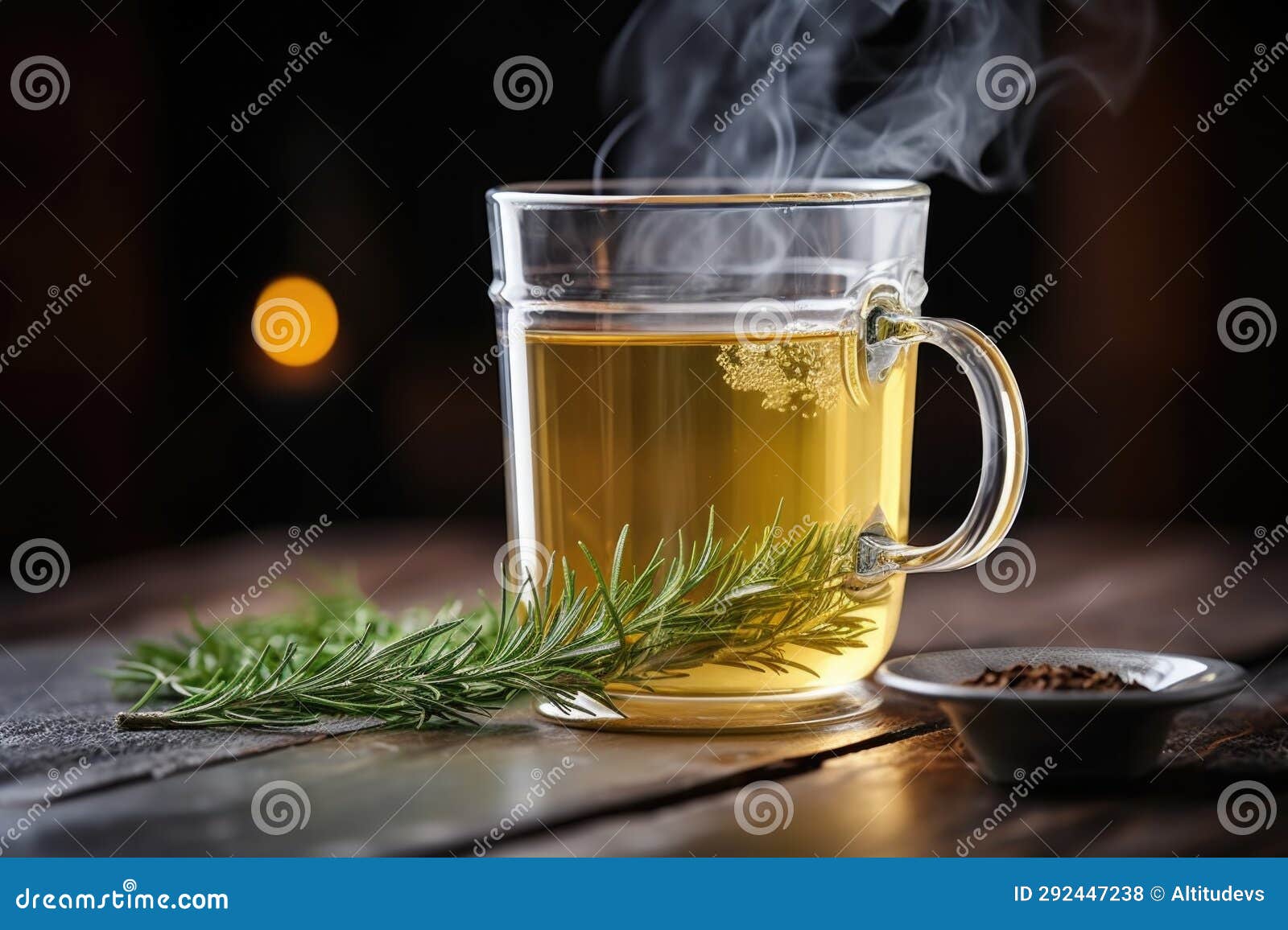 Side View of Steaming Hot Chamomile Tea in a Clear Glass Stock Photo ...