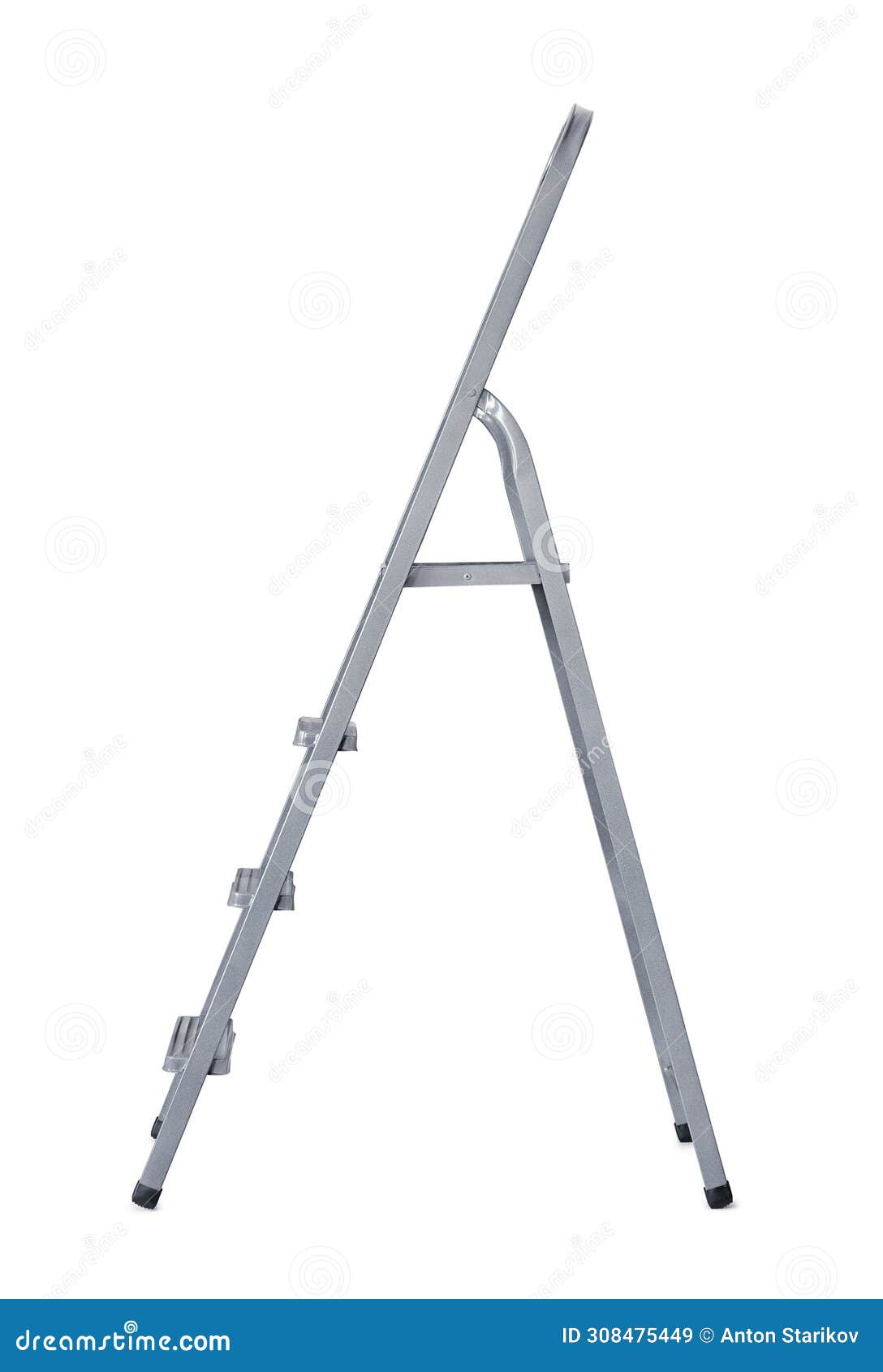 Side View of Steel Folding Stepladder Stock Image - Image of equipment ...