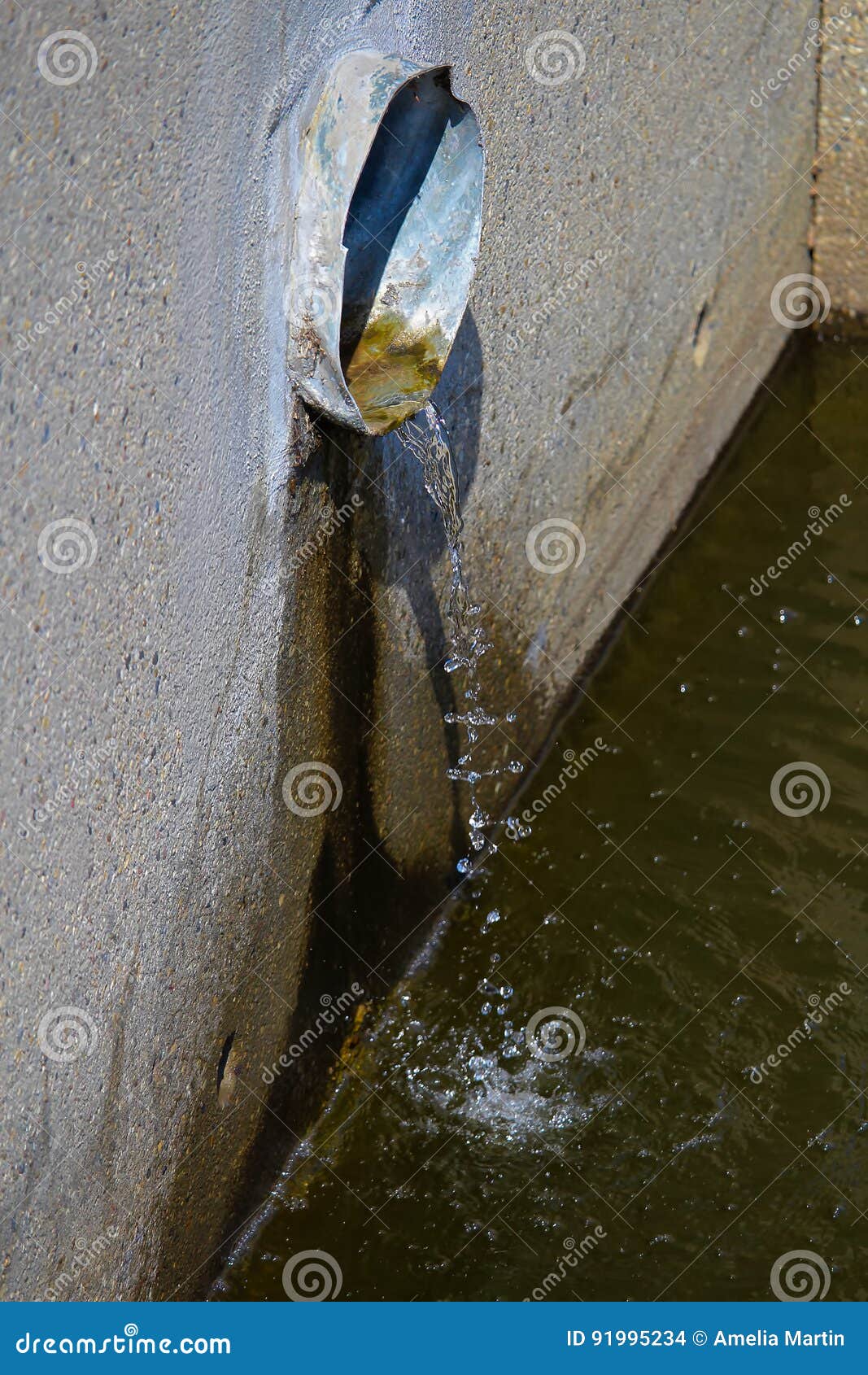 Side View of a Storm Drain Pipe Stock Photo - Image of pipe, concrete ...