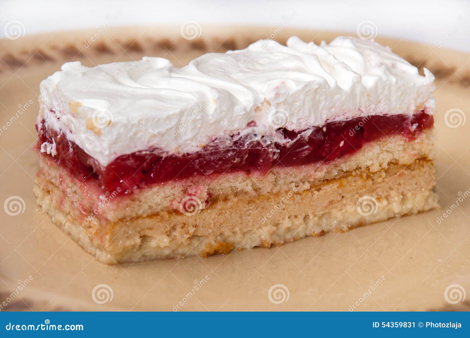 Side View of Strawberry Cake with White Cream Stock Image - Image of ...