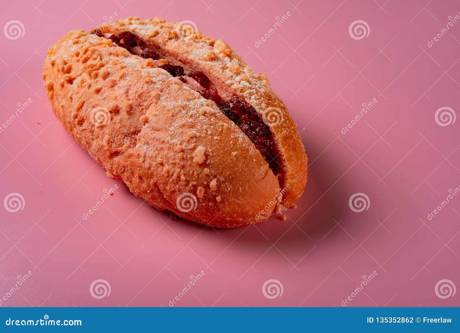 Strawberry Flavor Bread on Pink Stock Photo - Image of healthy, bakery ...