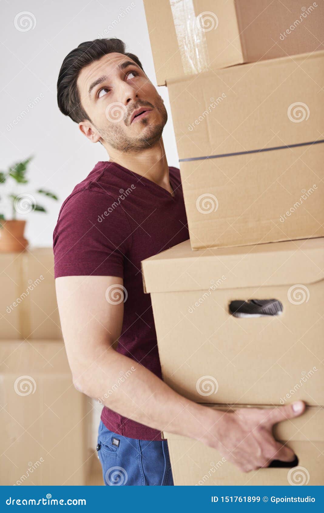 Stressed Man Between Boxes Stock Photography | CartoonDealer.com #17172242