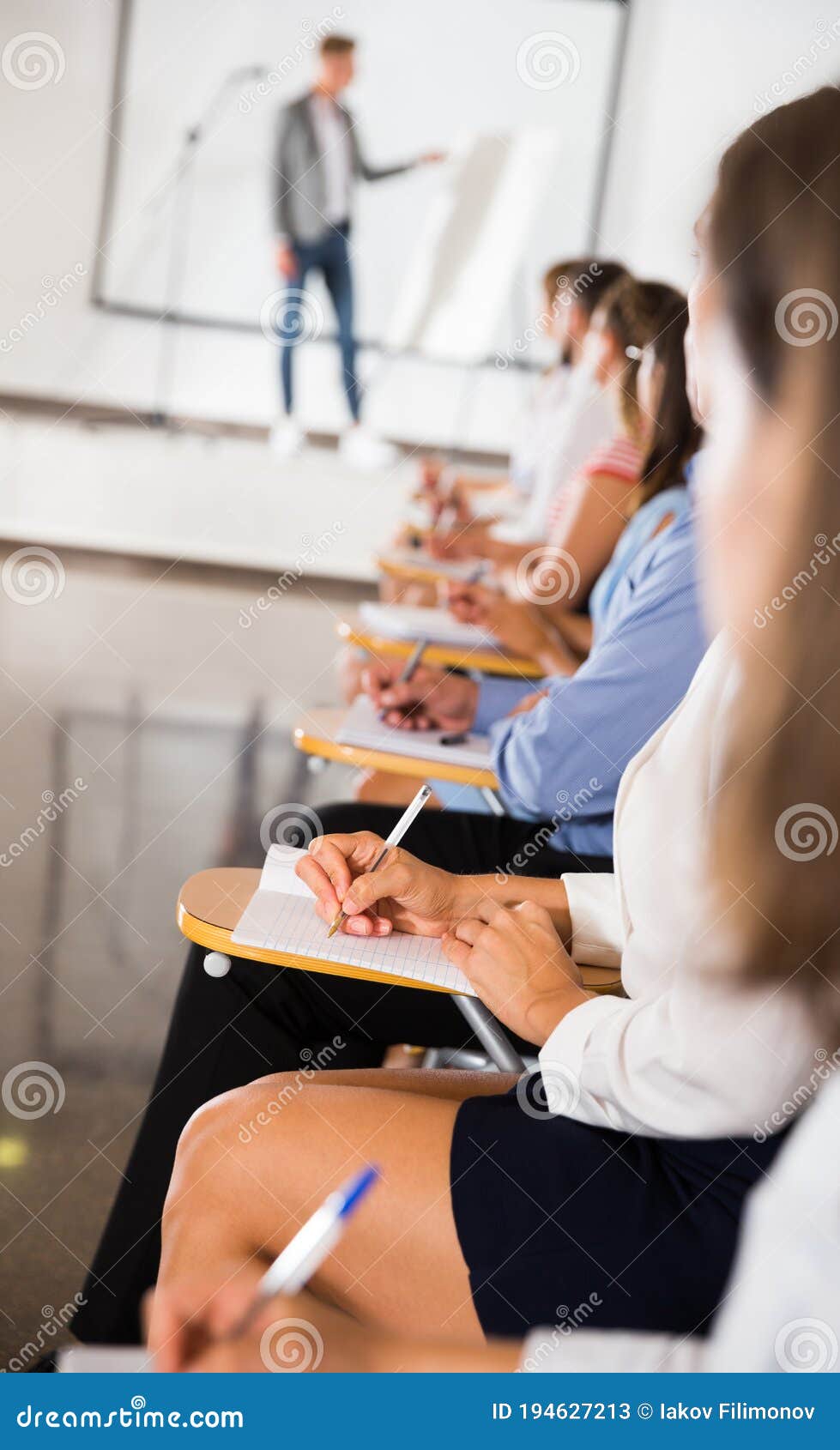 Side View of Student Group on Lecture Stock Image - Image of audience ...