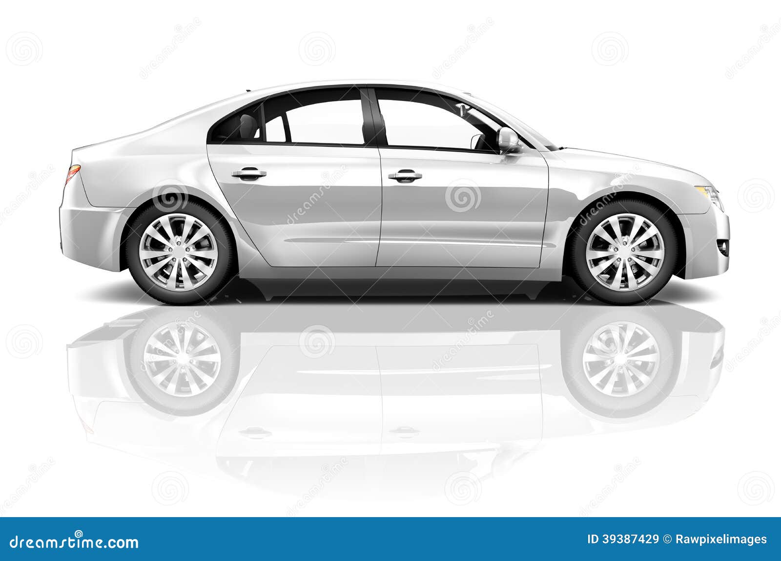 Side View Studio Shot of White Car Stock Image - Image of contemporary ...