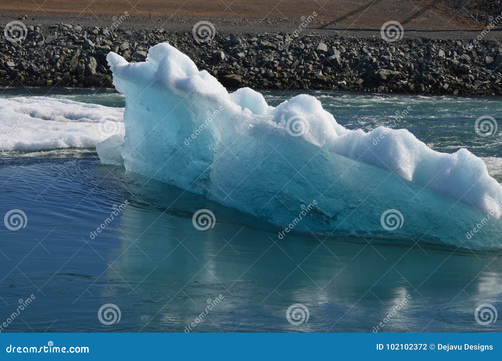 Side View of a Stunning Iceberg in a Lagoon Stock Photo - Image of ...
