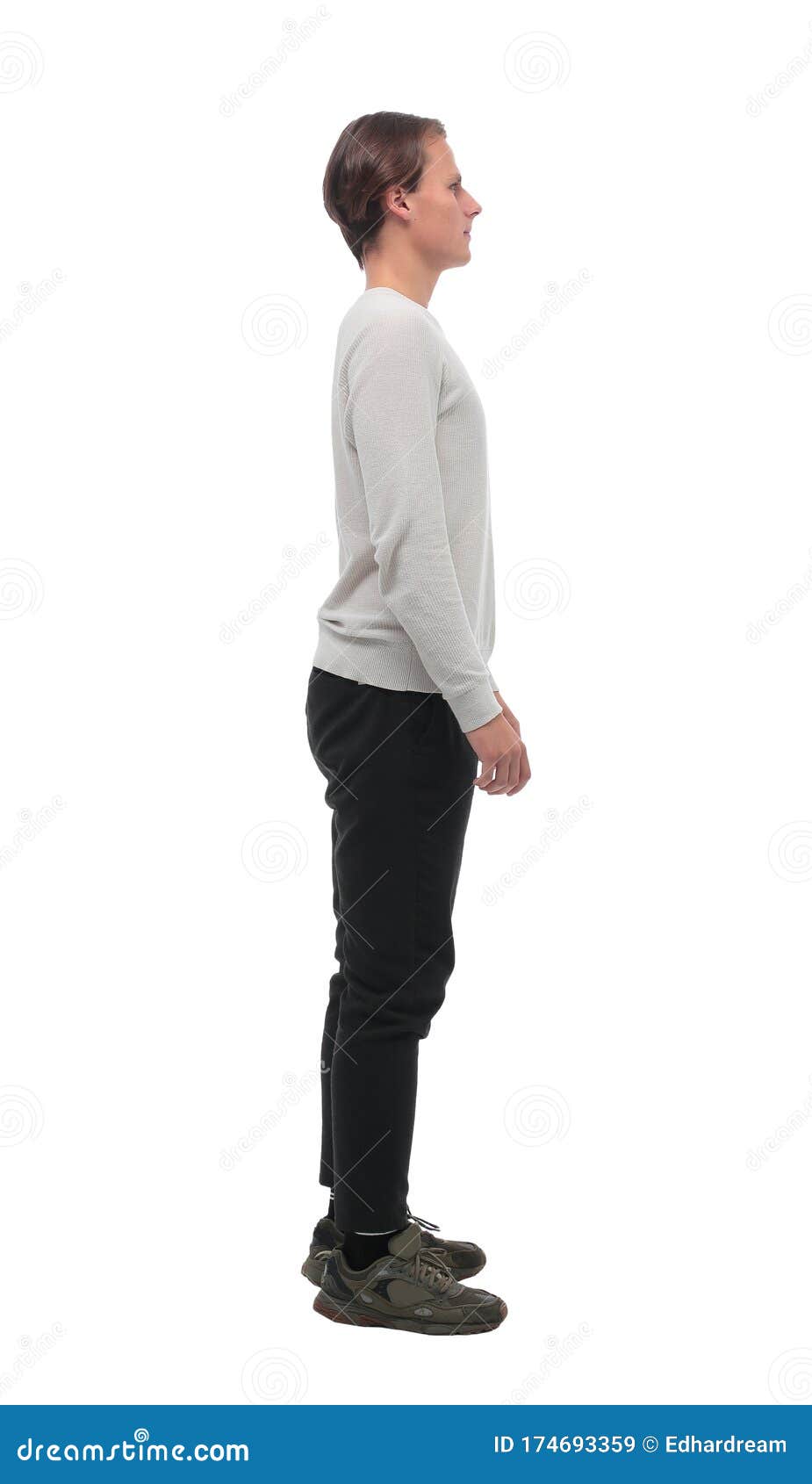 Side View. Stylish Young Man Looking Forward Stock Image - Image of ...
