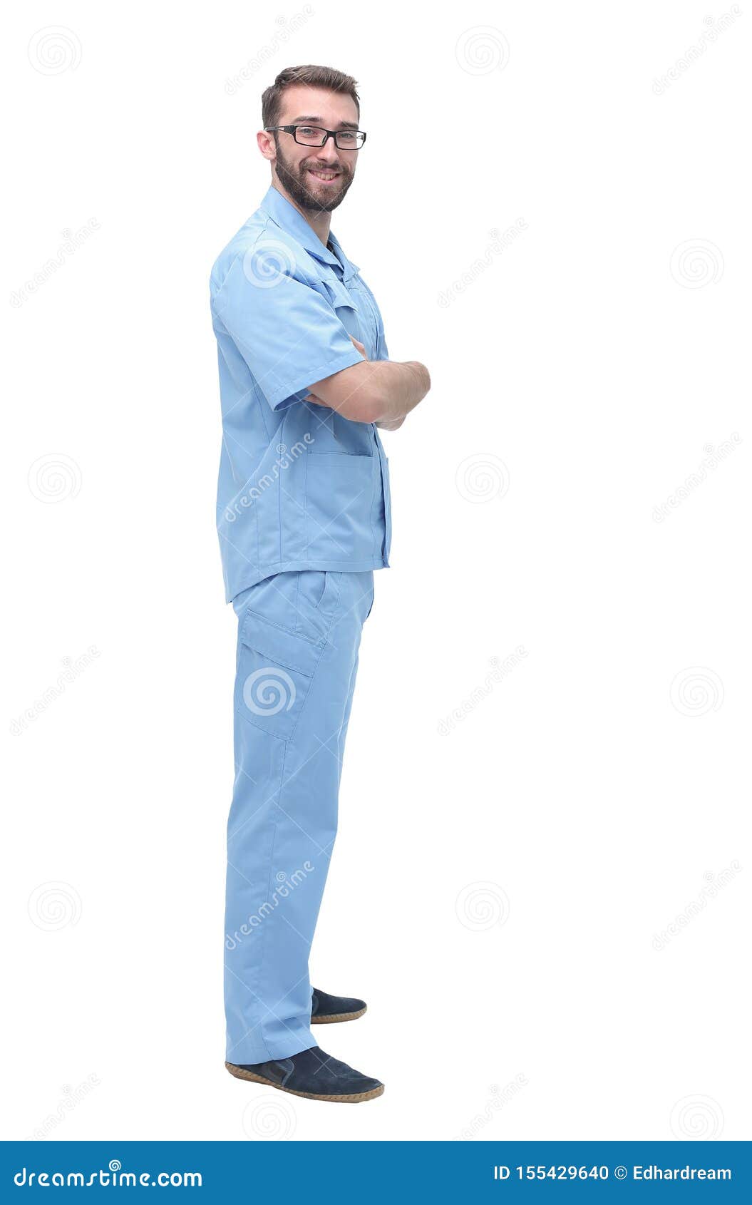 Side View. Successful Male Doctor Looking at Camera Stock Photo - Image ...