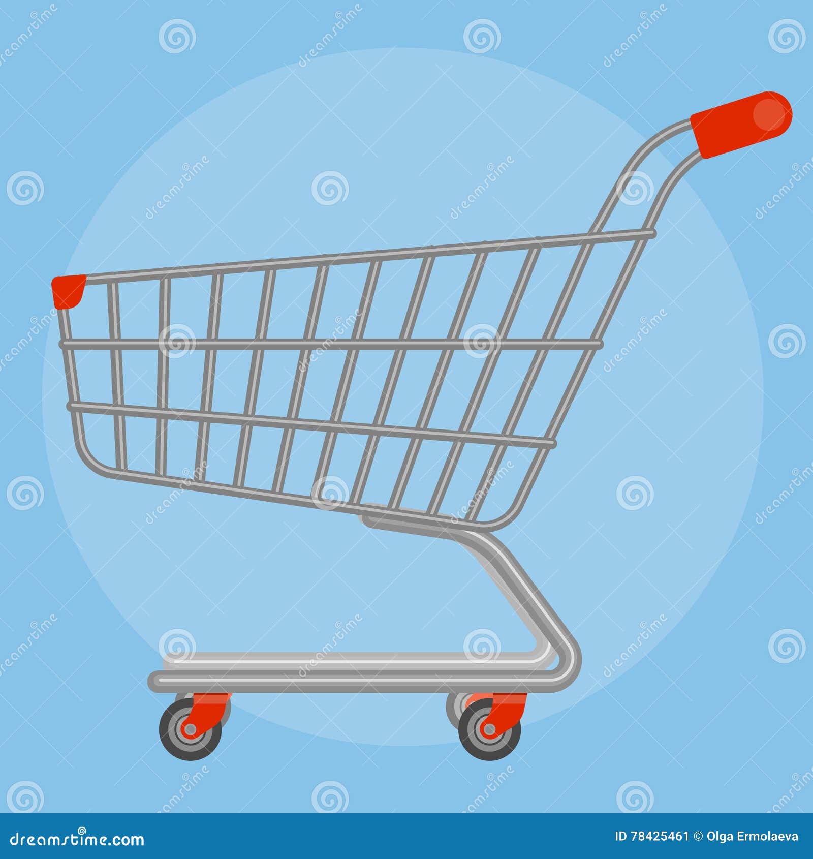 Side view supermarket cart stock vector. Illustration of glossy - 78425461
