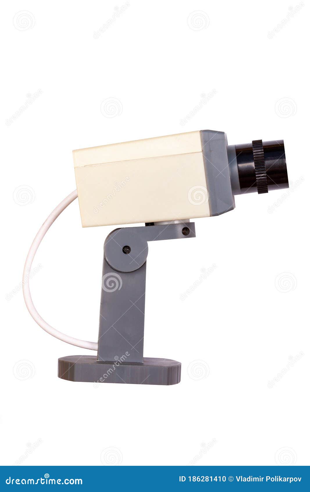 Side View Surveillance Camera Isolated on White Stock Photo - Image of ...