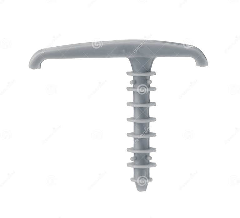 Side View of T-shaped Plastic Cable Clip Stock Image - Image of tool ...