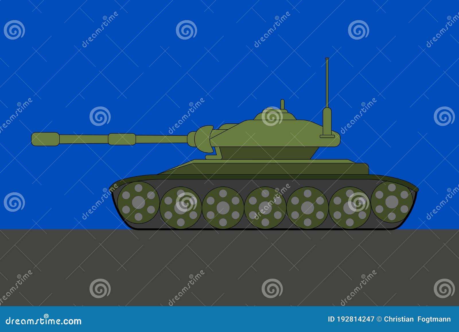 Side View of a Tank - Flat Design Stock Vector - Illustration of ...