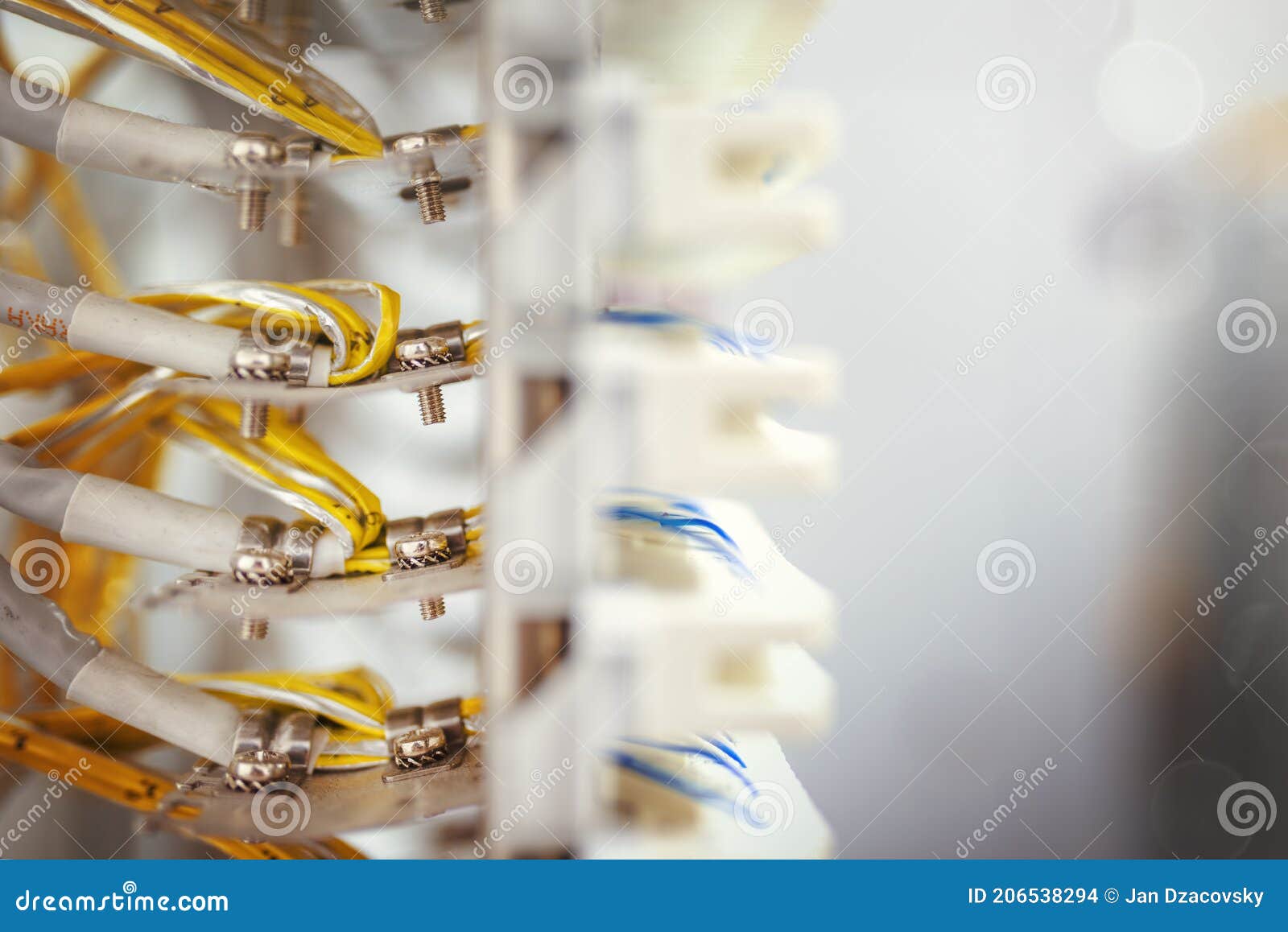 Side View of a Telephone Line in a Server Room. Stock Photo - Image of ...