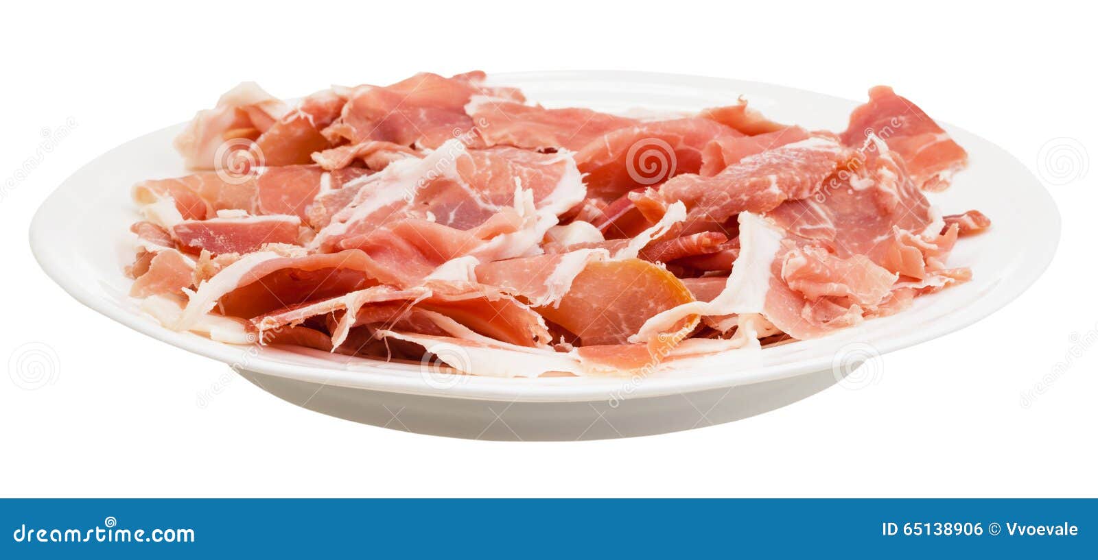 Side View of Thin Sliced Dry-cured Ham on Plate Stock Photo - Image of ...