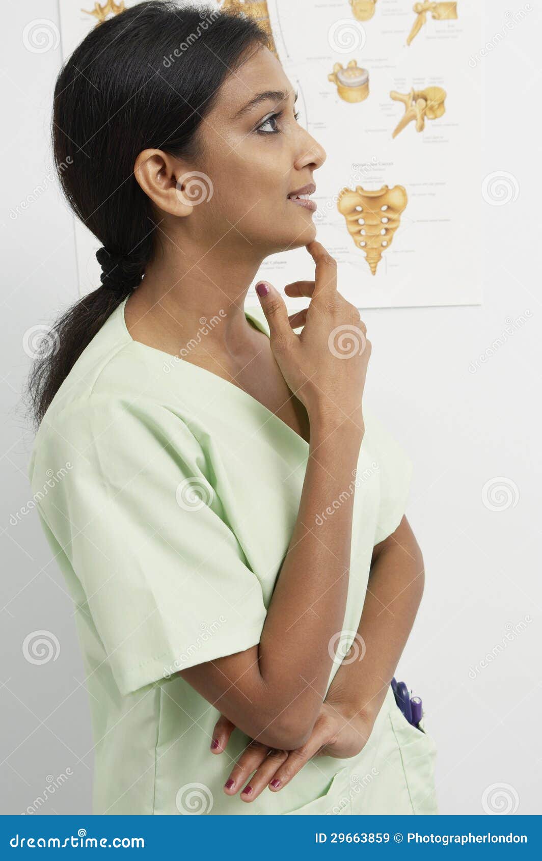 Side View of a Thoughtful Doctor Stock Image - Image of people, doctor ...