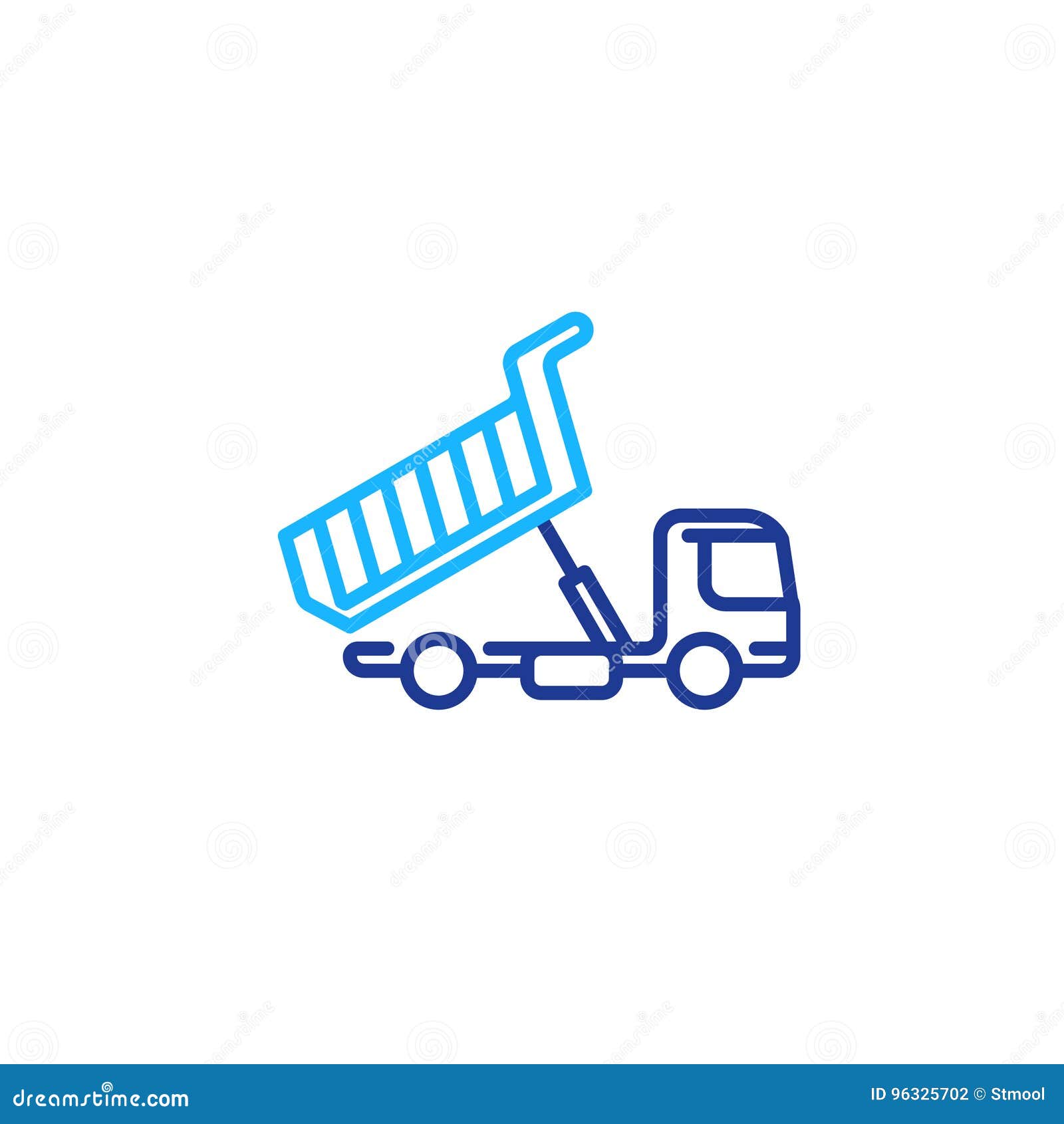 Side View Tipper Truck Line Icon, Transportation Vehicle Stock Vector ...